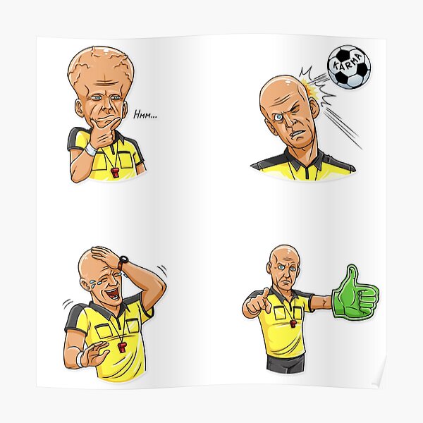 "pierluigi collina sticker pack" Poster for Sale by Godzilla0 | Redbubble