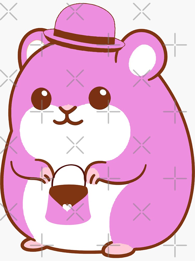 "cute pink hamster" Sticker by aazzeddine | Redbubble