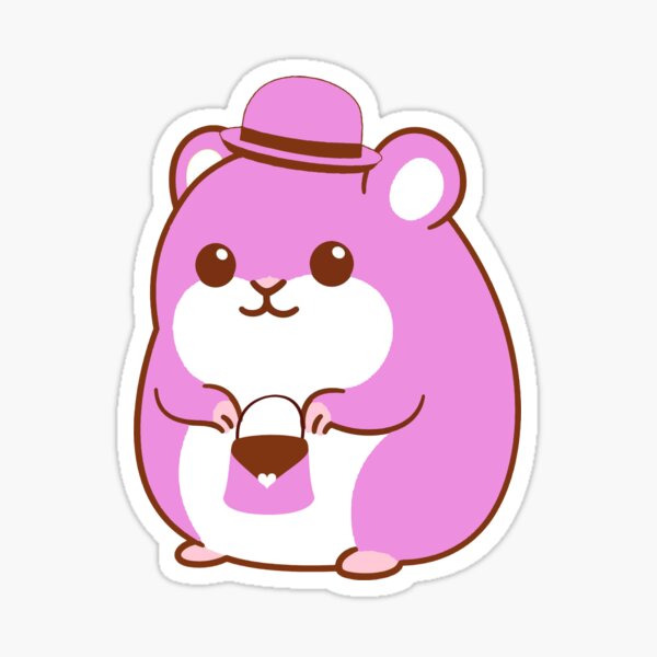 "cute pink hamster" Sticker by aazzeddine | Redbubble