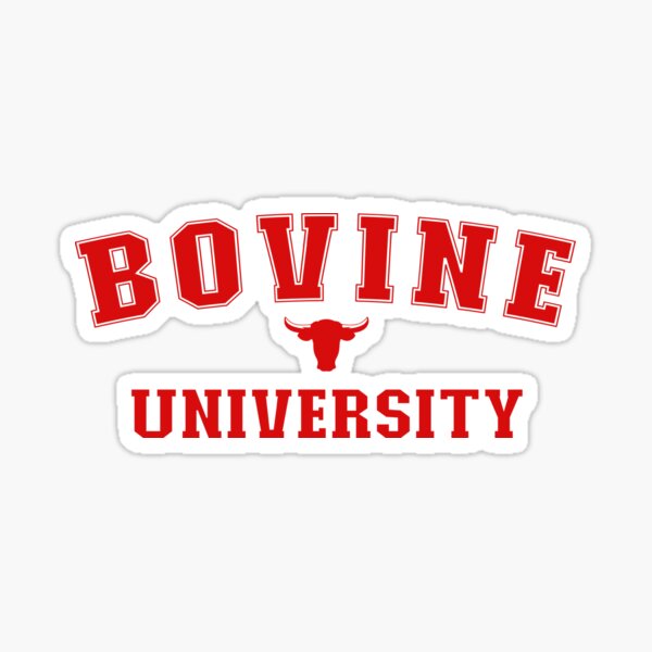 "Bovine University" Sticker by Modulary | Redbubble