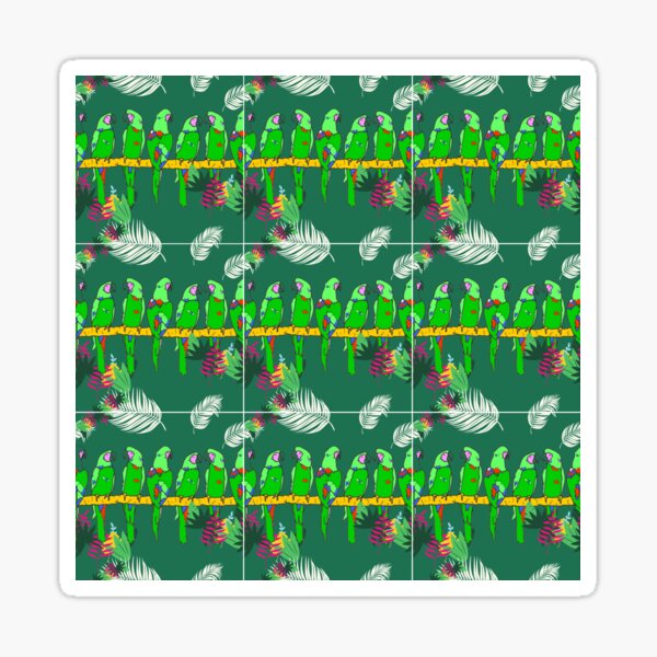 "Polly Parrot tropical kids seamless repeat design pattern leaves tree ...