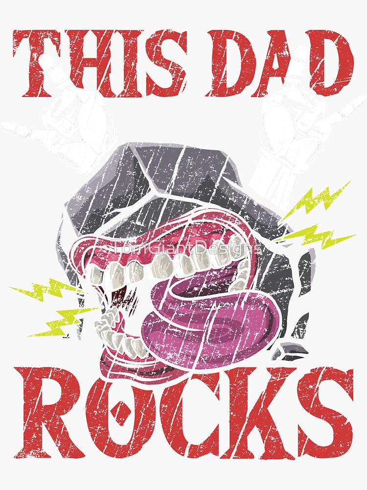 "This Dad Rocks Dad Daddy Heavy Metal Father Papa Poppa" Sticker by ...
