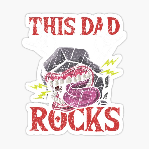 "This Dad Rocks Dad Daddy Heavy Metal Father Papa Poppa" Sticker by ...