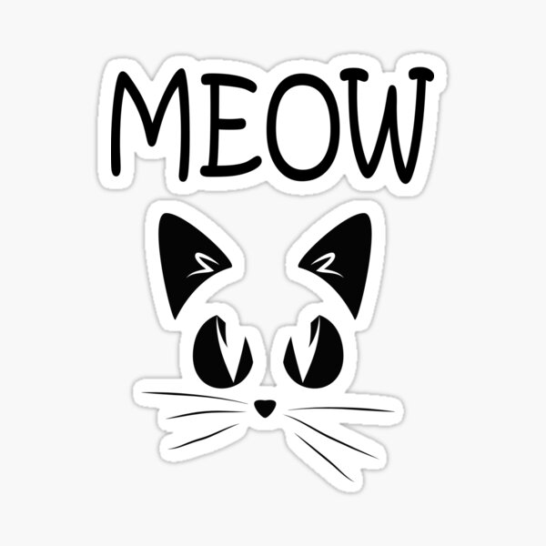 "Cat Classic Meow " Sticker by OmRama | Redbubble