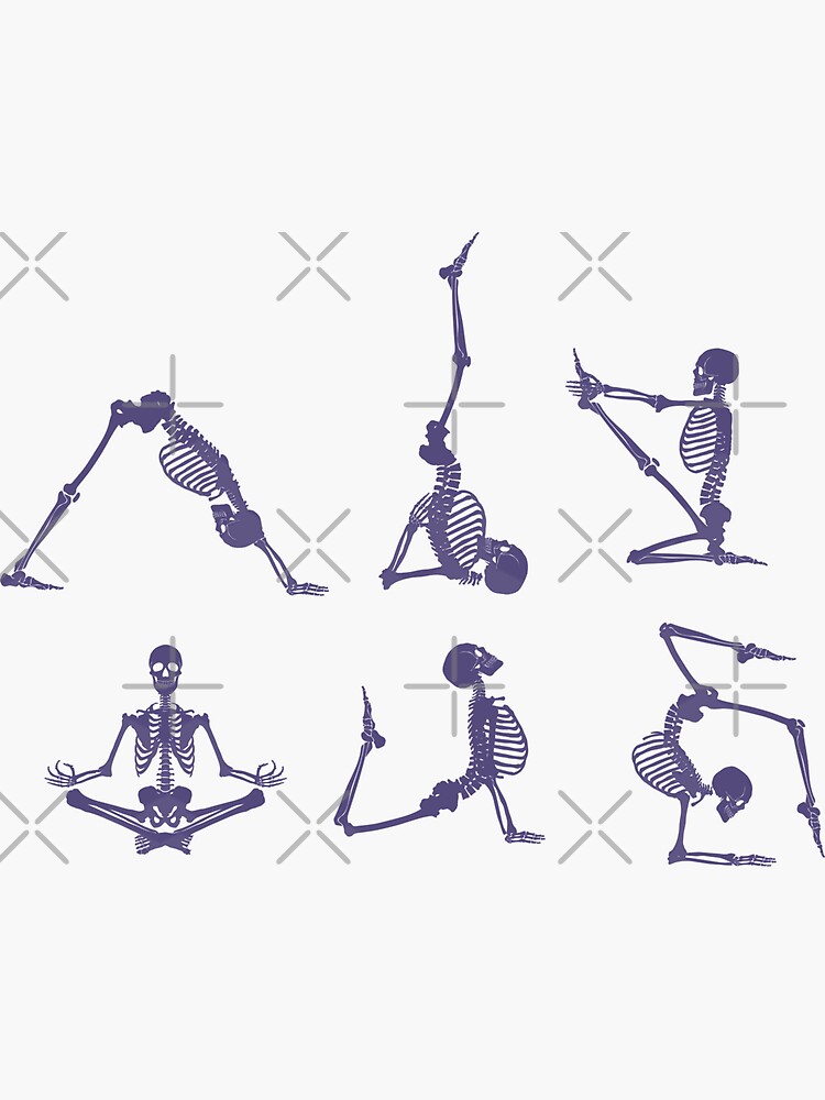 "Skeleton Yoga - Best Meditating " Sticker by OUSS1K | Redbubble
