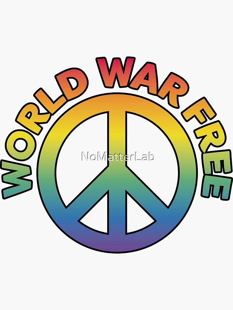"World War Free - Peace Symbol Rainbow - CND" Sticker by NoMatterLab ...