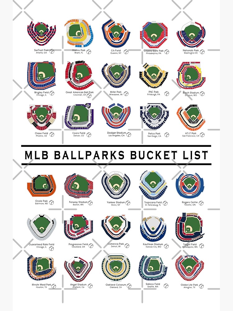 "Ballpark Bucket List" Art Print for Sale by Sierra Smith | Redbubble