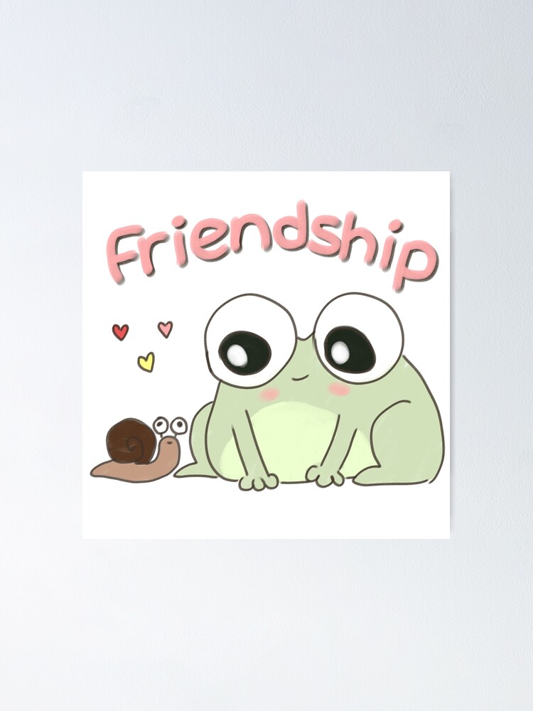 "Cute frog and snail friendship " Poster for Sale by Yarafantasyart ...