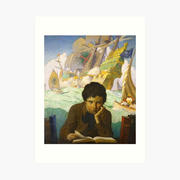 "N.C. Wyeth. Storybook, (Nathaniel Wyeth as a Child, Reading) 1921" Art ...