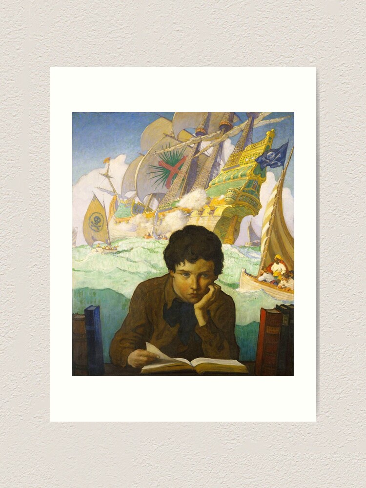 "N.C. Wyeth. Storybook, (Nathaniel Wyeth as a Child, Reading) 1921" Art ...
