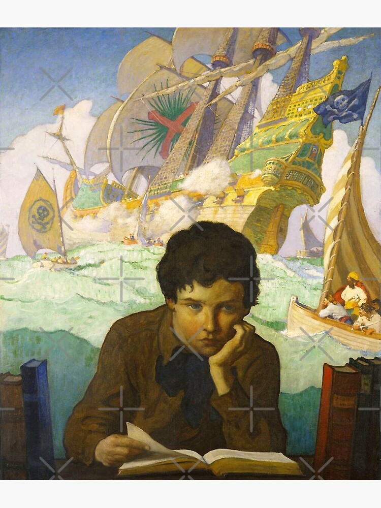 "N.C. Wyeth. Storybook, (Nathaniel Wyeth as a Child, Reading) 1921 ...