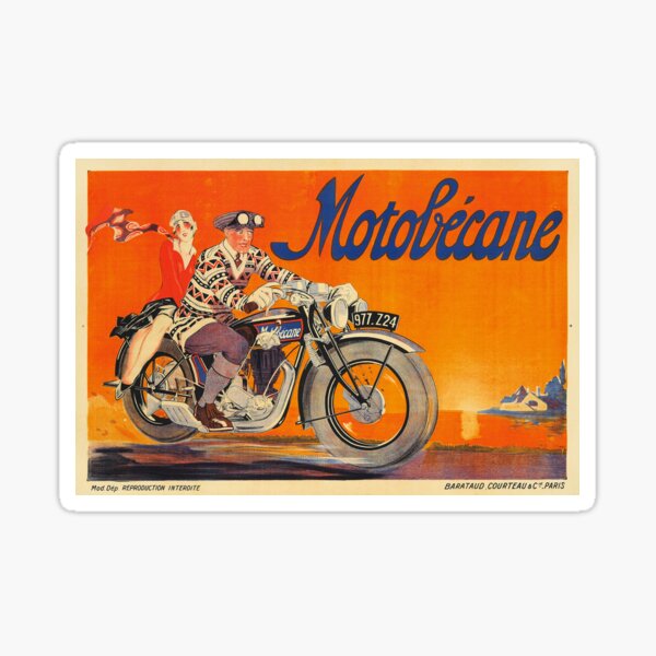 "Motobecane - Vintage Art" Sticker by RickE | Redbubble