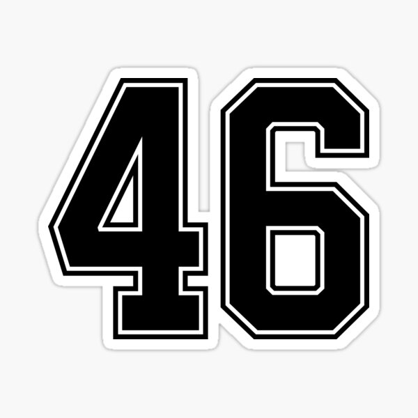 "Black Number 46 lucky sports jersey forty six" Sticker by HeavyStyle ...