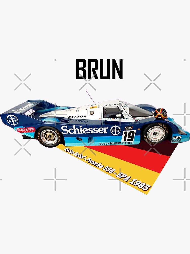 "Brown 956 - Stefan Bellof - SPA 1000 Km 1985" Sticker by Racing-is ...