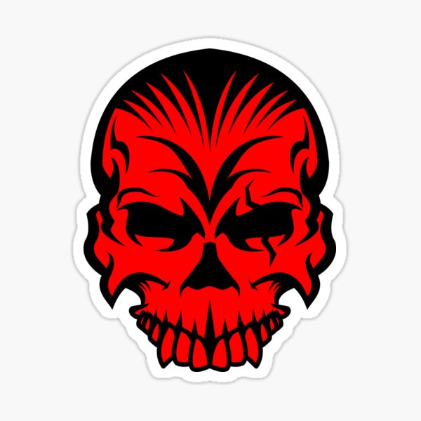 "Red Skull" Sticker for Sale by NrtArt | Redbubble