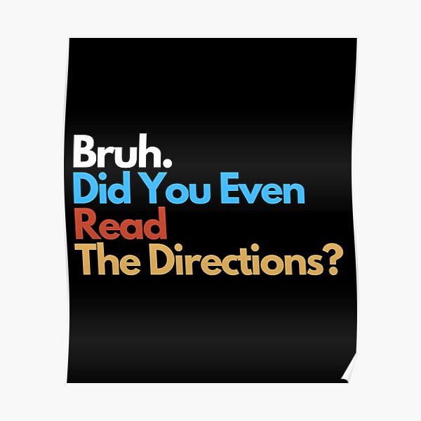"Bruh Did You Even Read The Directions Math Teacher, teacher gift for ...