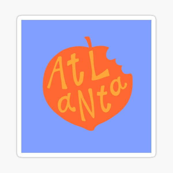 "Atlanta Peach (square)" Sticker by kmcmath01 | Redbubble