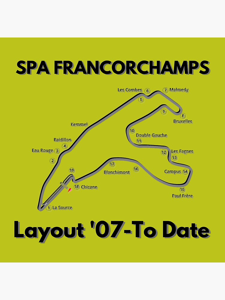 "Spa Francorchamps 2007 - To Date" Sticker for Sale by Wyzewyrds ...