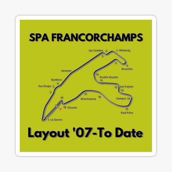 "Spa Francorchamps 2007 - To Date" Sticker for Sale by Wyzewyrds ...