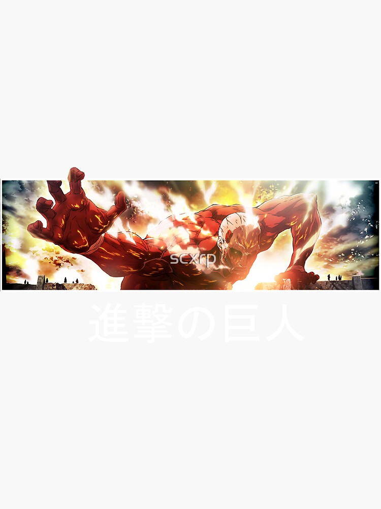 "attack on titan colossal titan graphic design" Sticker for Sale by ...