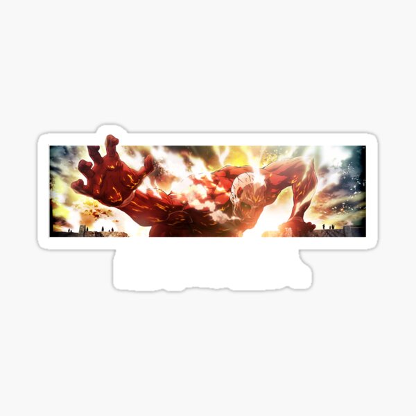 "attack on titan colossal titan graphic design" Sticker for Sale by ...