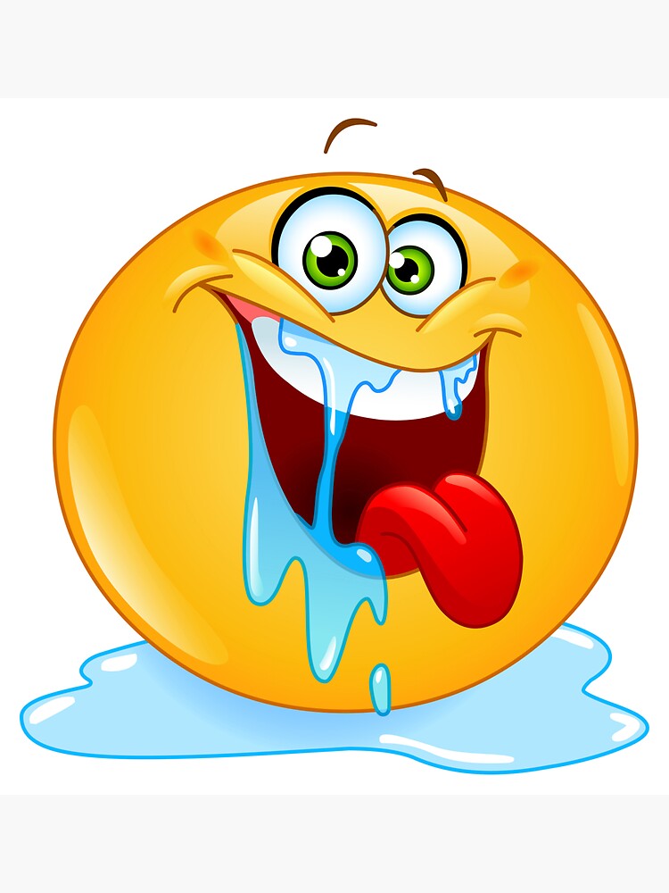 "Funny drooling emoji" Sticker for Sale by DusicaP | Redbubble