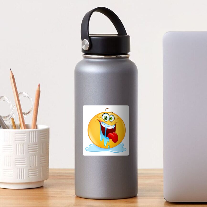 "Funny drooling emoji" Sticker for Sale by DusicaP | Redbubble