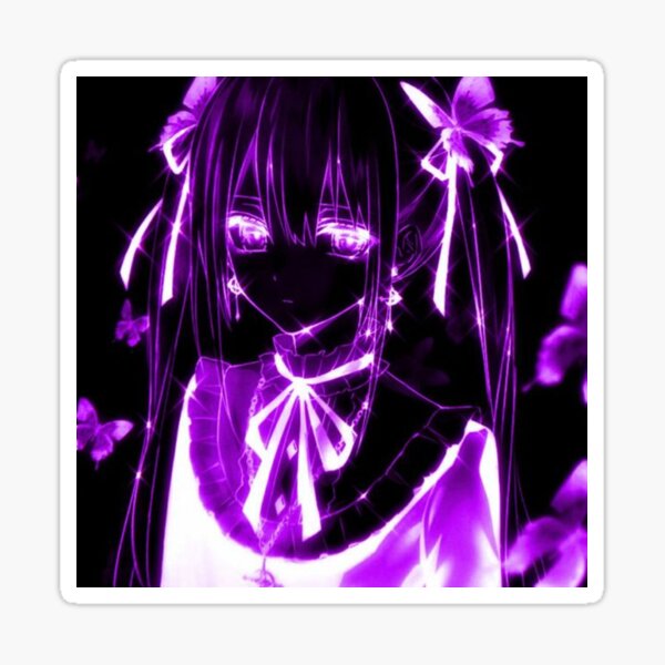 "Purple Anime Girl" Sticker by thundercloset | Redbubble