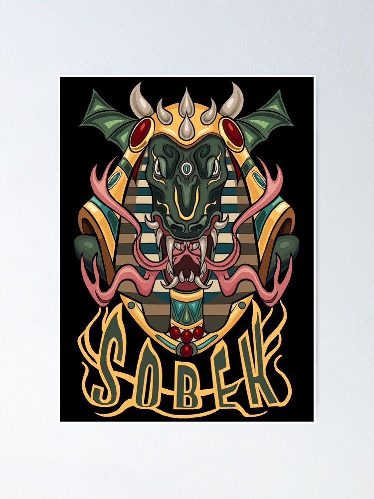"Egyptian Gods: Sobek Coloured" Poster for Sale by SheDemonx | Redbubble