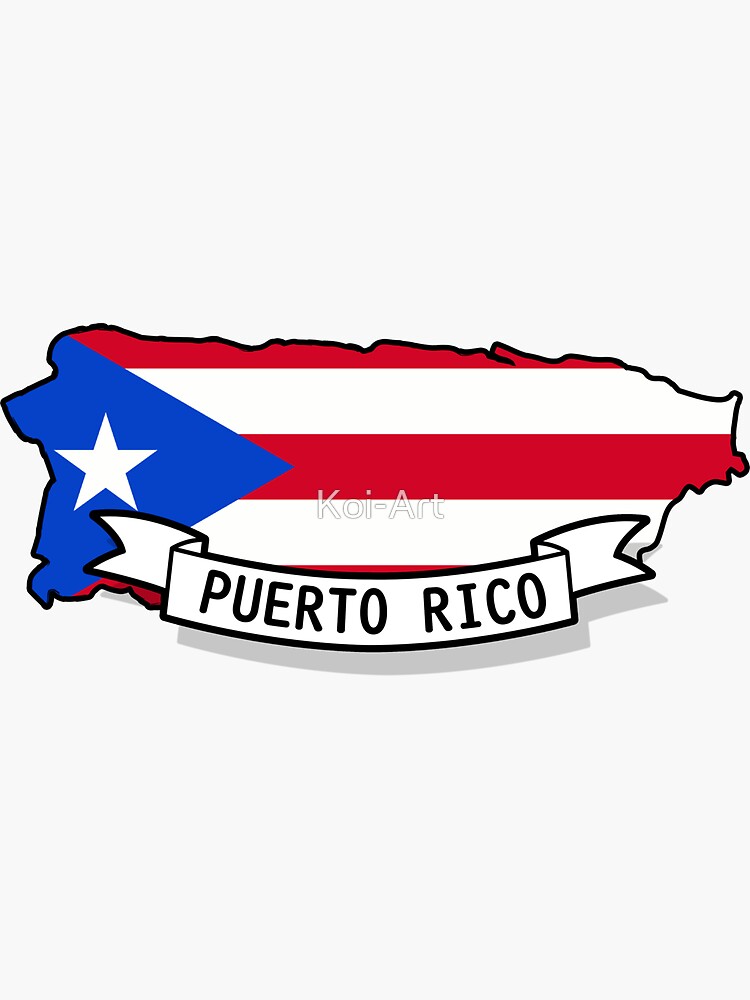 "Puerto Rico Flag Map" Sticker for Sale by Koi-Art | Redbubble
