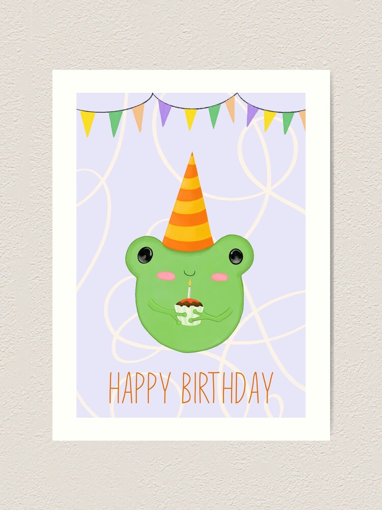 "Happy Birthday Frog" Art Print for Sale by Arianafastier | Redbubble