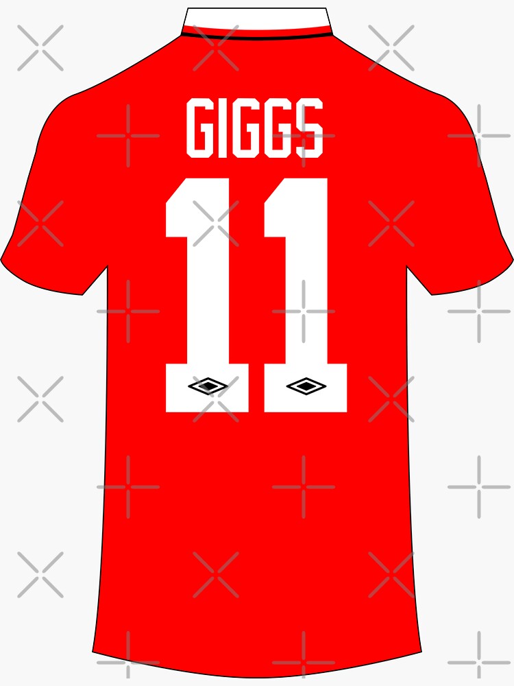 "Ryan Giggs - Manchester United 93/94 Kit" Sticker by OnTargetSports ...