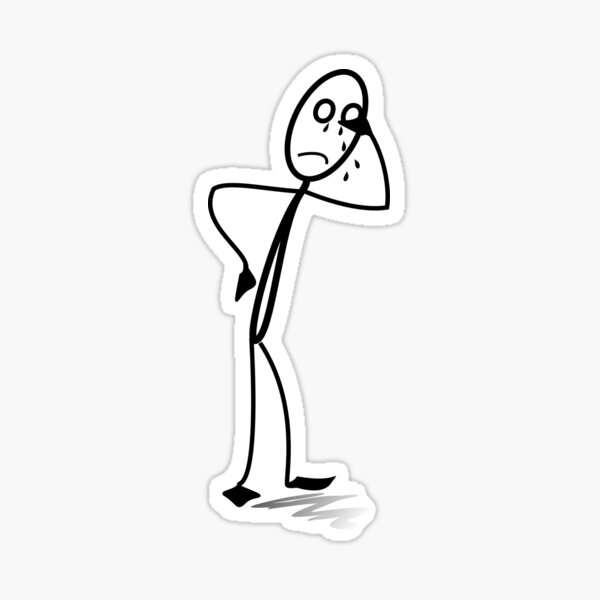 "The Crying Stickman" Sticker by 7afou | Redbubble