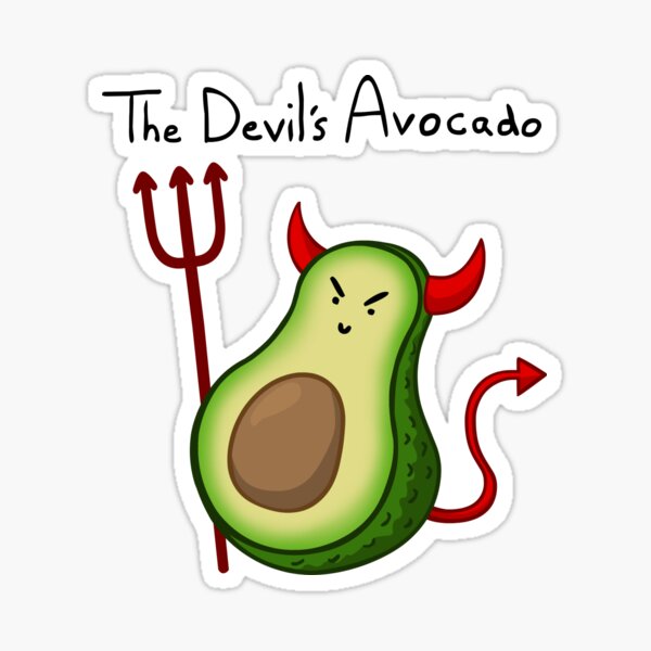 "The Devils Avocado" Sticker for Sale by KTechnicolour | Redbubble