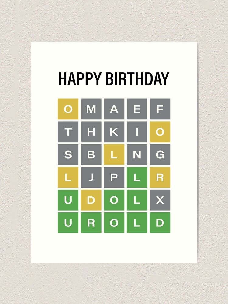 "Wordle Birthday, Happy Birthday, Anniversary, Funny Birthday for Him ...