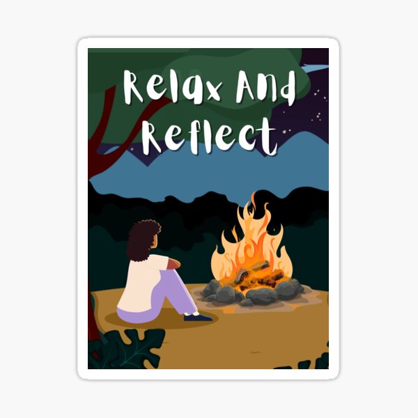 "Relax And Reflect Calm Mental Health and Wellbeing Affirmation Sticker ...