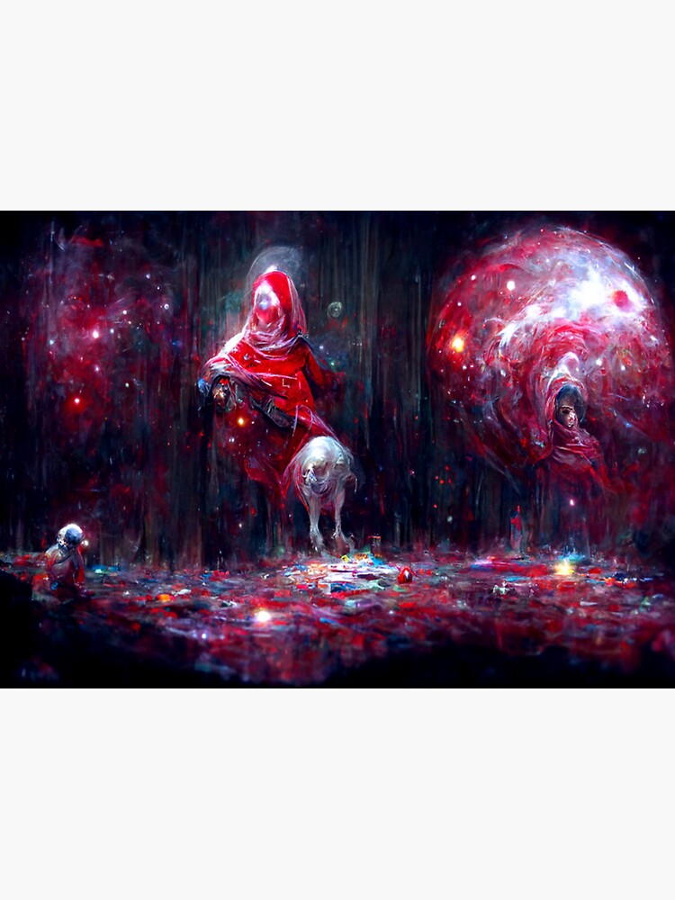 "Digital Art theme Red riding hood in space" Sticker by joekiefun ...