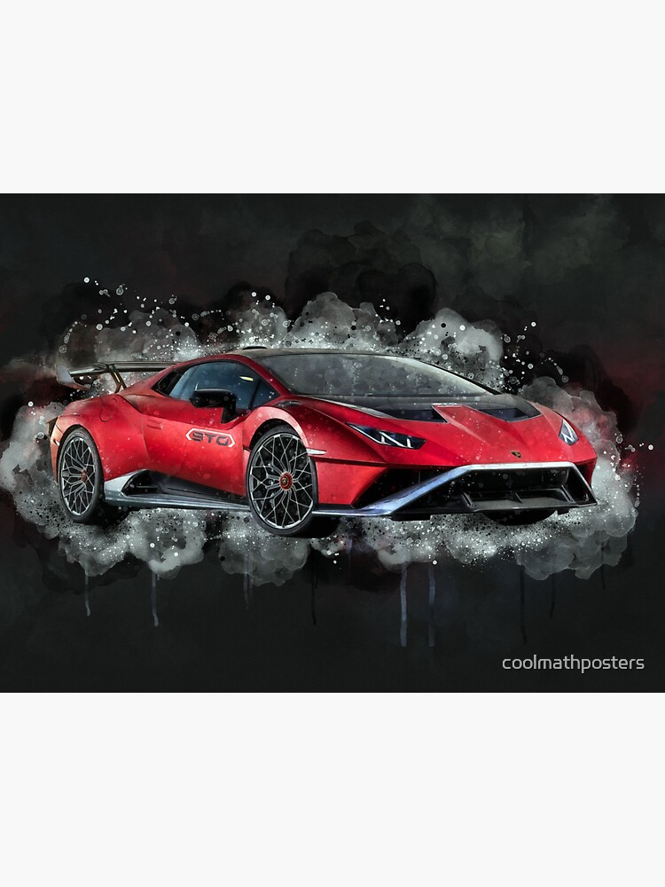 "Lamborghini Huracan Sto" Sticker by coolmathposters | Redbubble