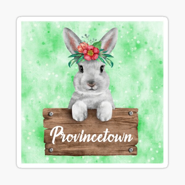 "Provincetown - Watercolor Easter Bunny" Sticker by WigOutlet | Redbubble