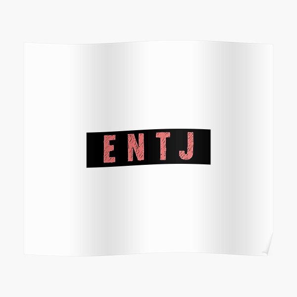 "Myers Briggs Personality Type Rectangle- ENTJ Pink" Poster by ...