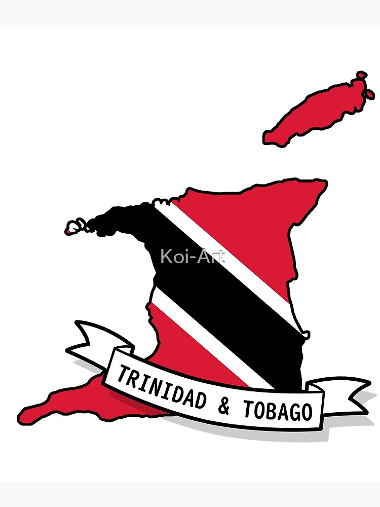 Trinidad And Tobago Flag Map Poster For Sale By Koi Art Redbubble