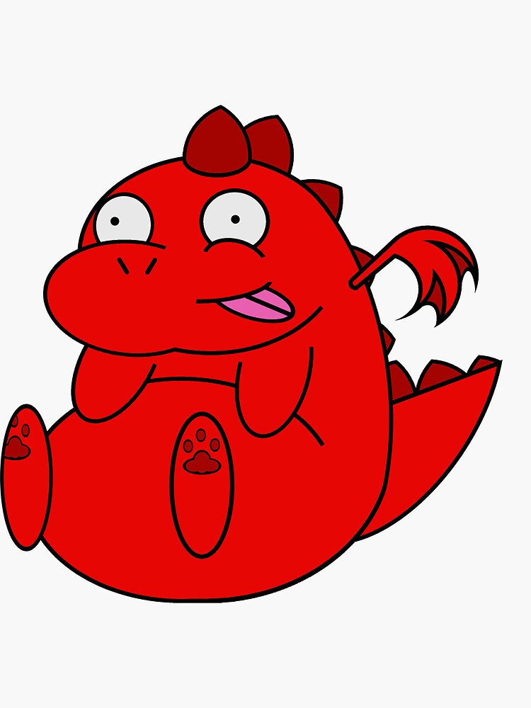 "Red Derpy Dragon" Sticker for Sale by DerpyDragonEgg | Redbubble