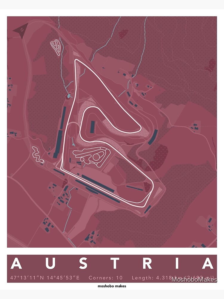 "Red Bull Ring, Austria | Formula 1 Poster | Track Map" Art Print by ...