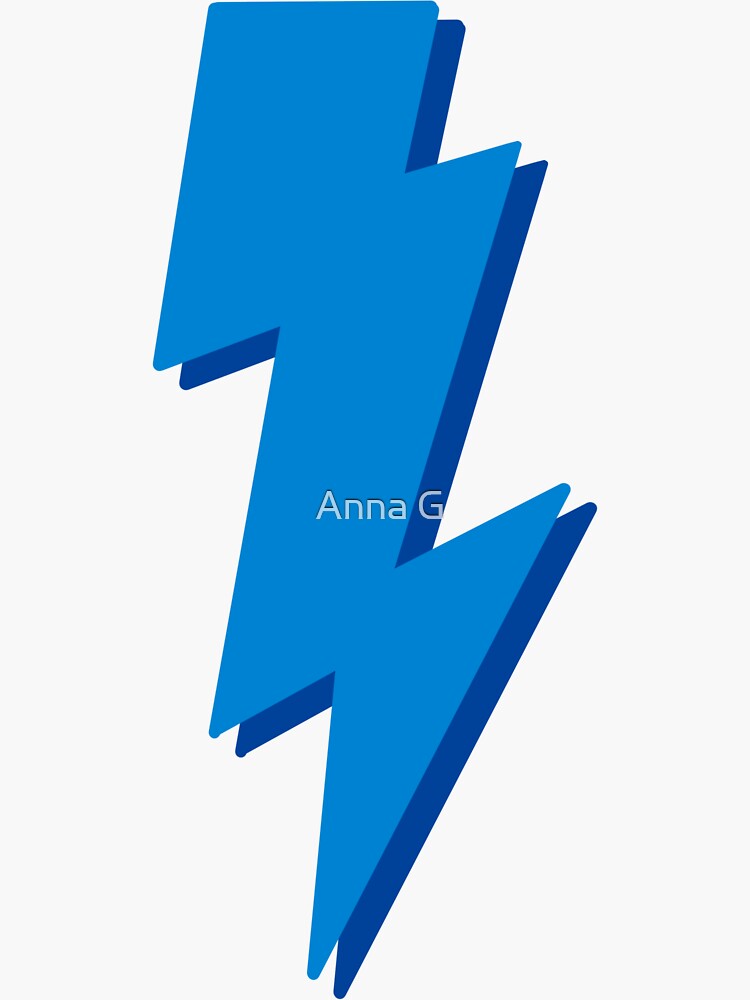 "blue lightning bolt" Sticker by Annakgregory | Redbubble
