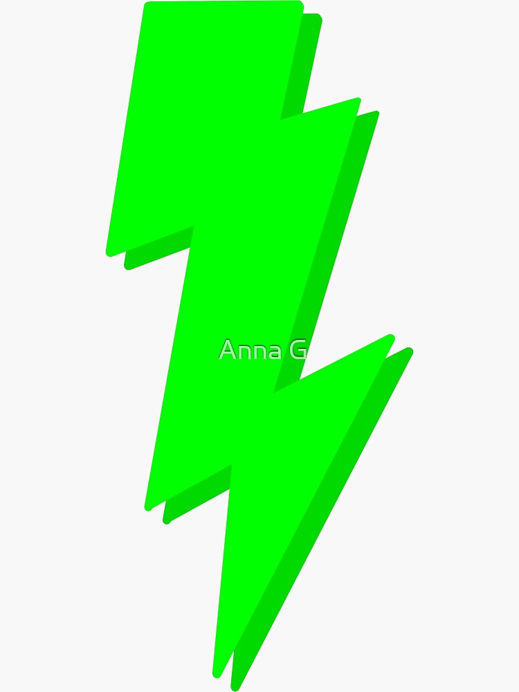 "green lightning bolt" Sticker by Annakgregory | Redbubble