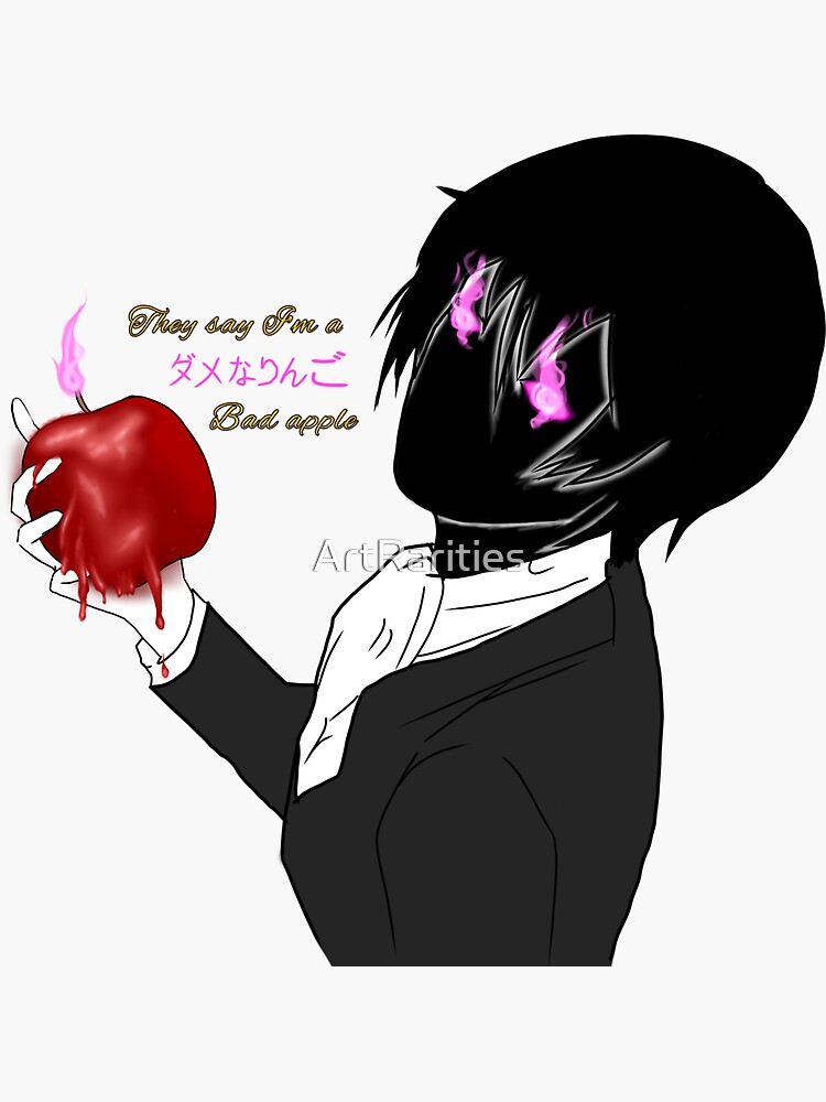"Bad Apple" Sticker by RavenRarities | Redbubble
