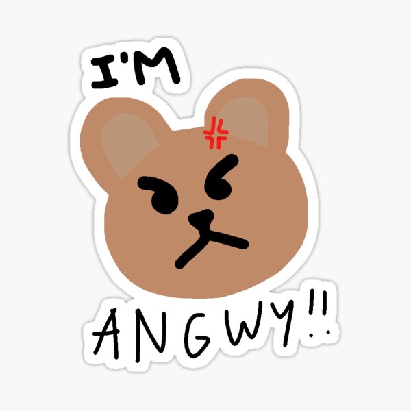 "Cute Angry Bear" Sticker by Kyuthings | Redbubble