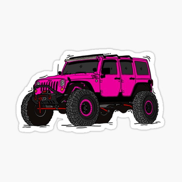 "Jeep Wrangler Jeep Wrangler Offroad 4x4 - Pink Essential" Sticker by ...
