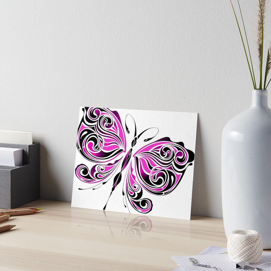 "Pink Butterfly" Art Board Print for Sale by zhirobas | Redbubble