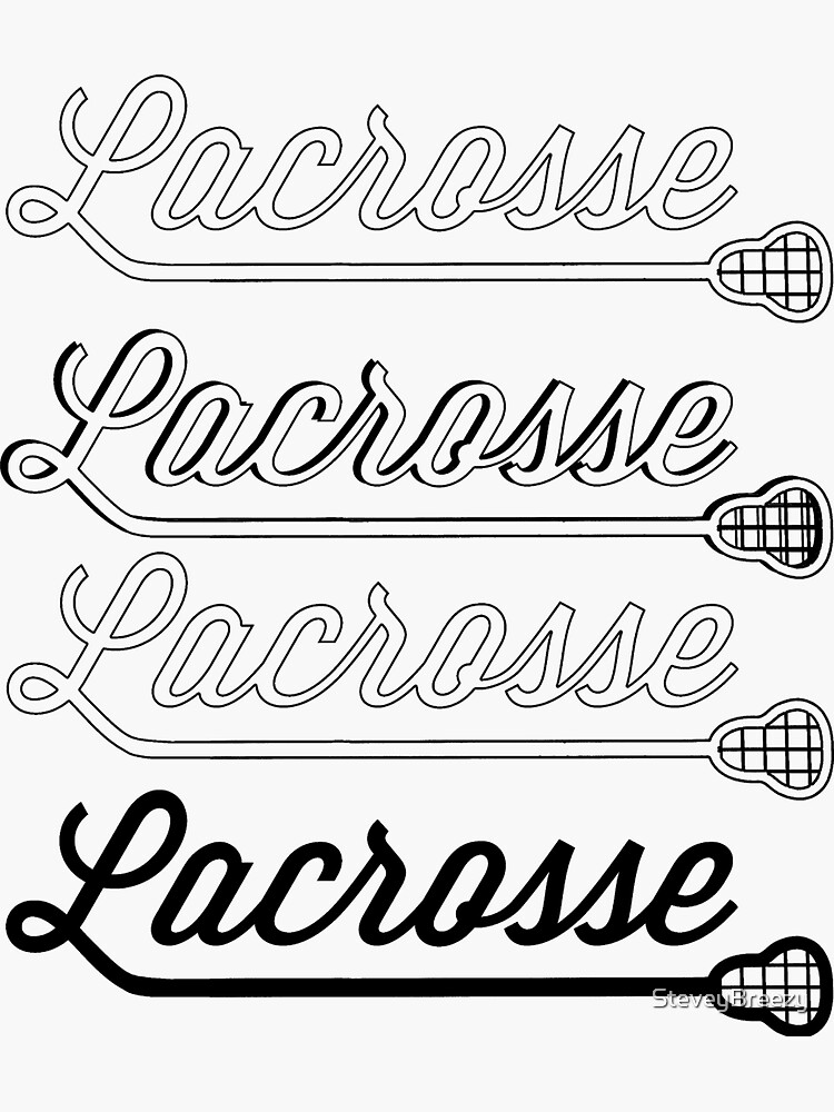 "Lacrosse Font with Stick Black" Sticker for Sale by SteveyBreezy ...